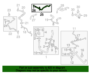 2010-2014 Volkswagen Engine Coolant Pipe 03L-121-065-T | vwpartscente