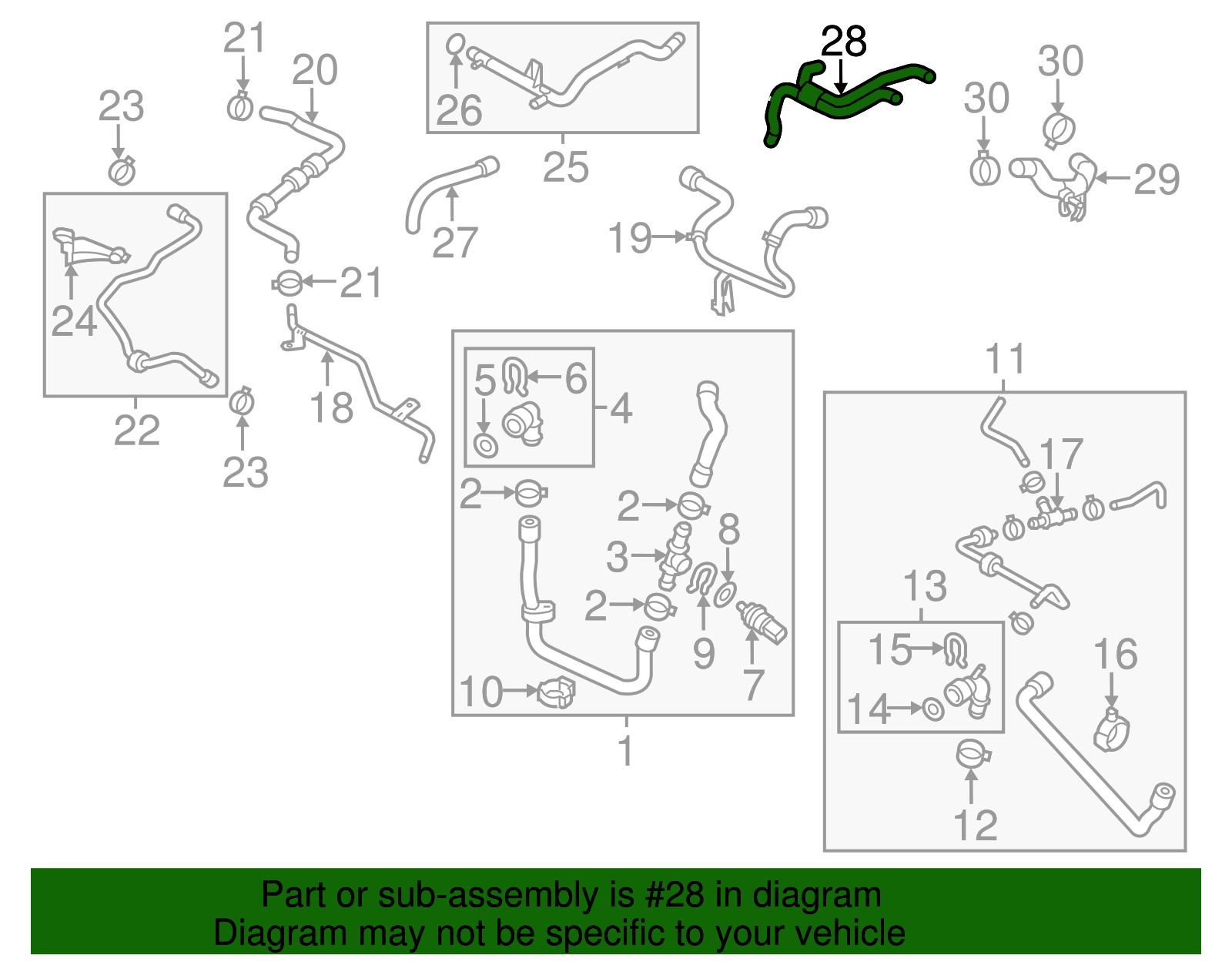 2009-2014 Volkswagen Engine Coolant Hose 1K0-121-086-BC | OEM Parts Online