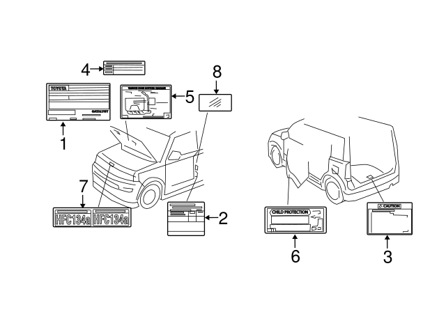 2004-2006 Scion AC Label 88723-52050 | Toyota Parts Center