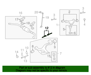 2005-2016 Land Rover Lower Control Arm Bolt RDI000034 | Land Rover ...