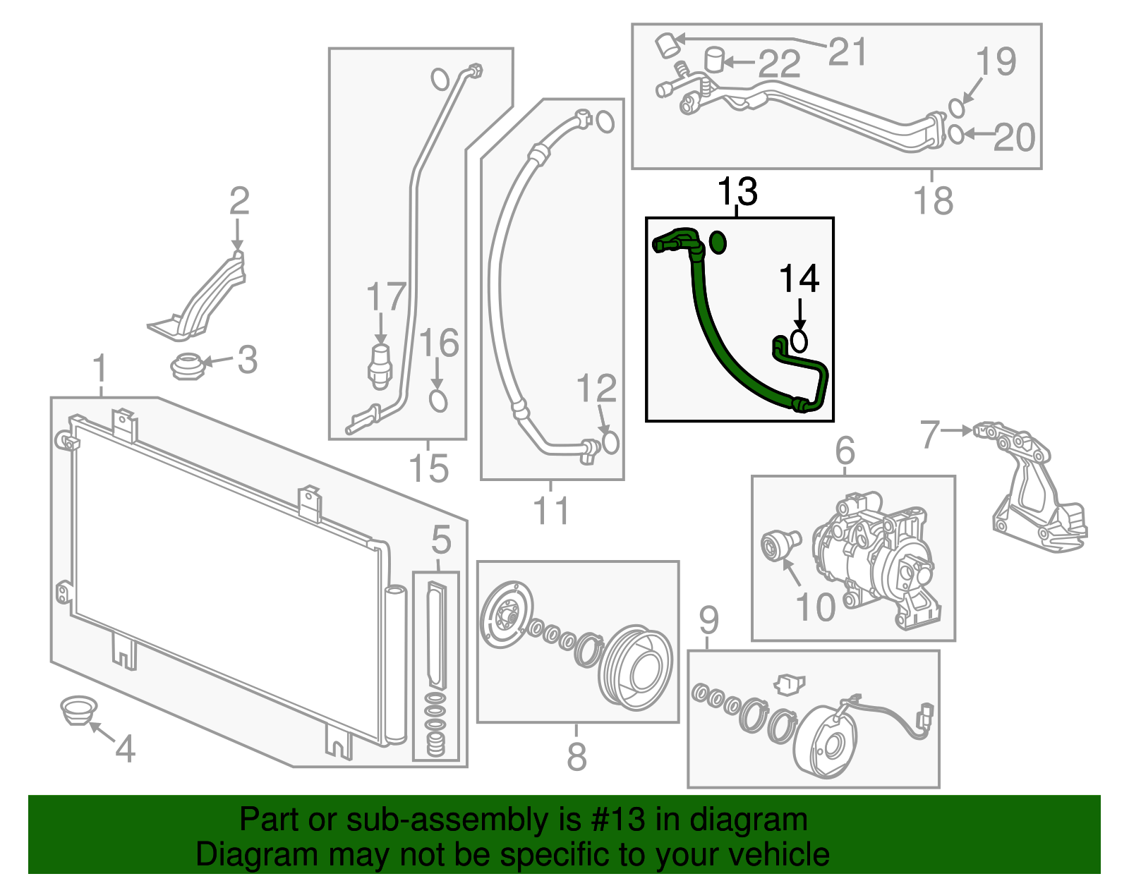 80315-T7W-A01 - 2016-2022 Honda HR-V - Hose Discharge | Genuine Honda Parts