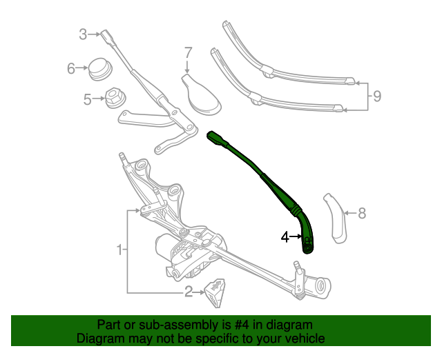 222-820-05-44 - Wiper Arm 2014-2021 Mercedes-Benz | Mercedes-Benz USA Parts