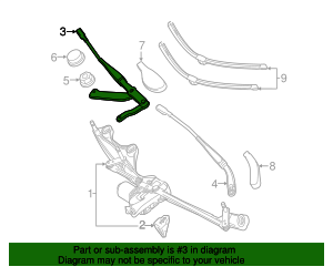 2013-2020 Mercedes-Benz Wiper Arm 222-820-06-44 | Mercedes-Benz Parts