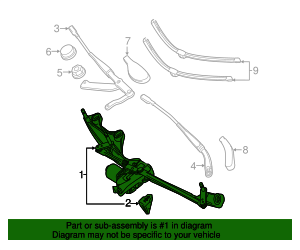 222-820-00-40 - Windshield Wiper Motor 2014-2017 Mercedes-Benz ...