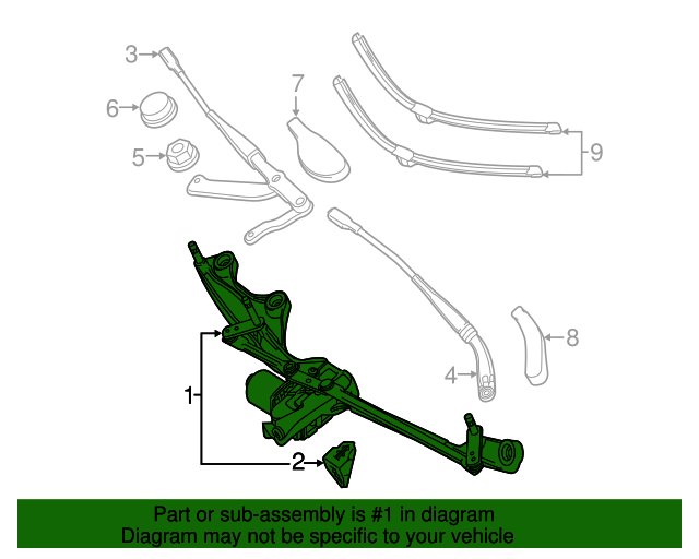 222-820-00-40 - Windshield Wiper Motor 2014-2017 Mercedes-Benz ...