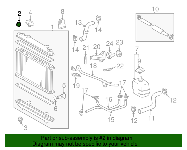 2002-2010 Toyota Radiator Assembly Upper Insulator 16523-0A020 | Toyota ...