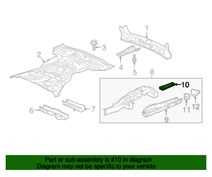 2016-2021 Honda Pilot Stiffener, R Rear Frame 65632-TZ5-A00ZZ | OEM ...