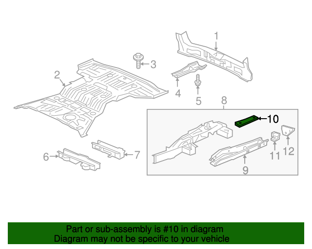 2016-2021 Honda Pilot Stiffener, R Rear Frame 65632-TZ5-A00ZZ | OEM ...