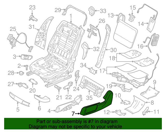 52-10-7-269-675 - Recline Cover - 2012-2019 BMW | Buy BMW Parts Now