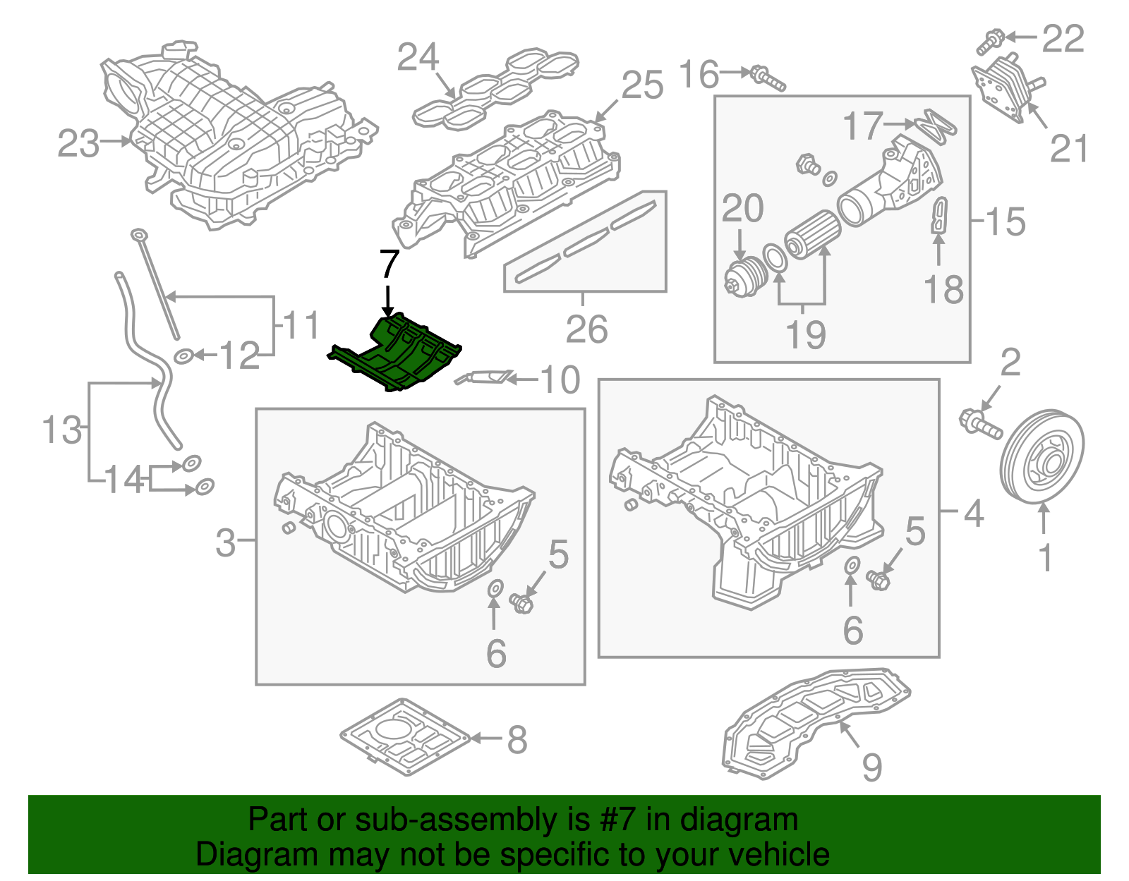 21525-3CKA0 - Oil Pan Baffle 2018-2024 Kia | Kia.Parts Store
