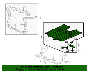2006-2011 Honda Civic Radiator Support Splash Shield 74110-SNC-A00 ...
