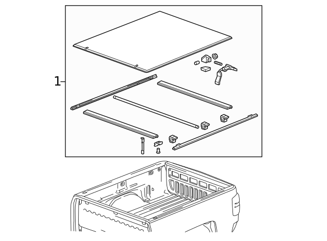 2019-2024 Chevrolet Bed Tonneau Cover, Soft Roll-Up W\\/Bow-Tie Logo ...