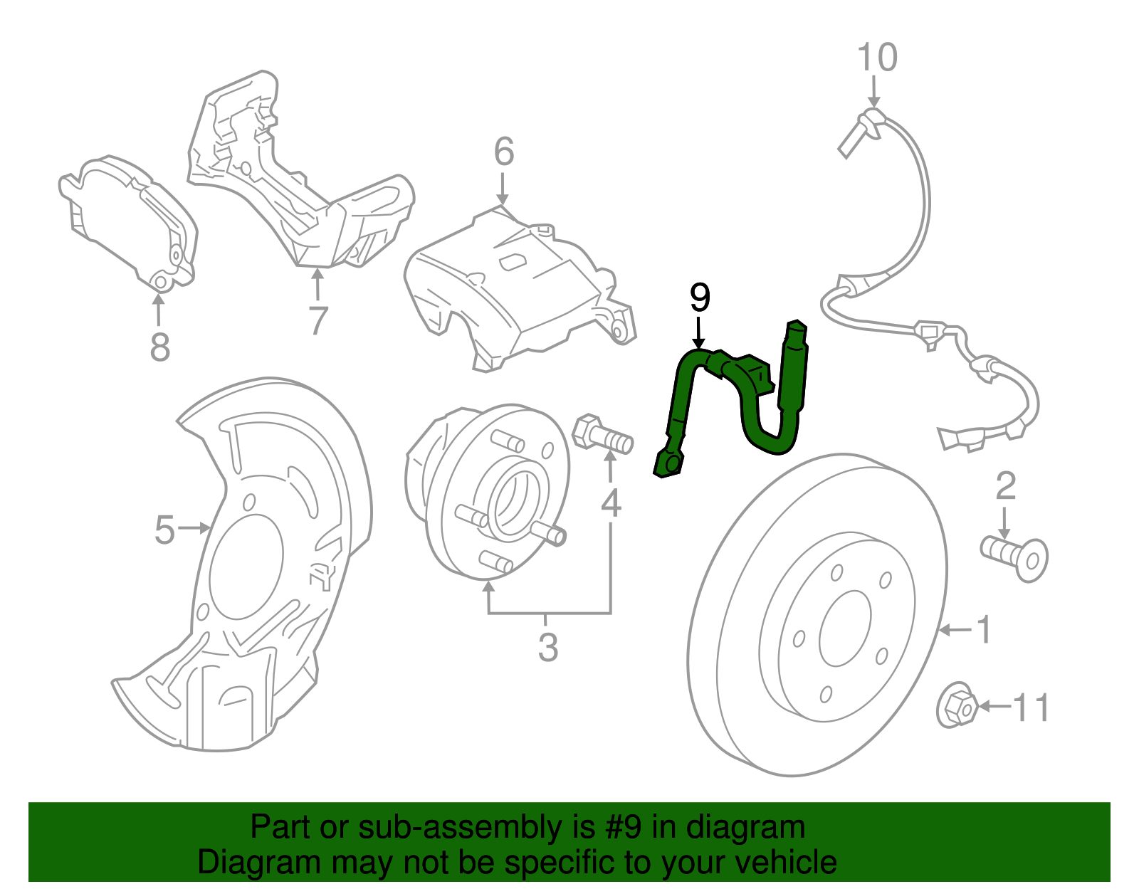 84407933 - Front Driver Side Hydraulic Brake Hose 2016-2020 Buick ...