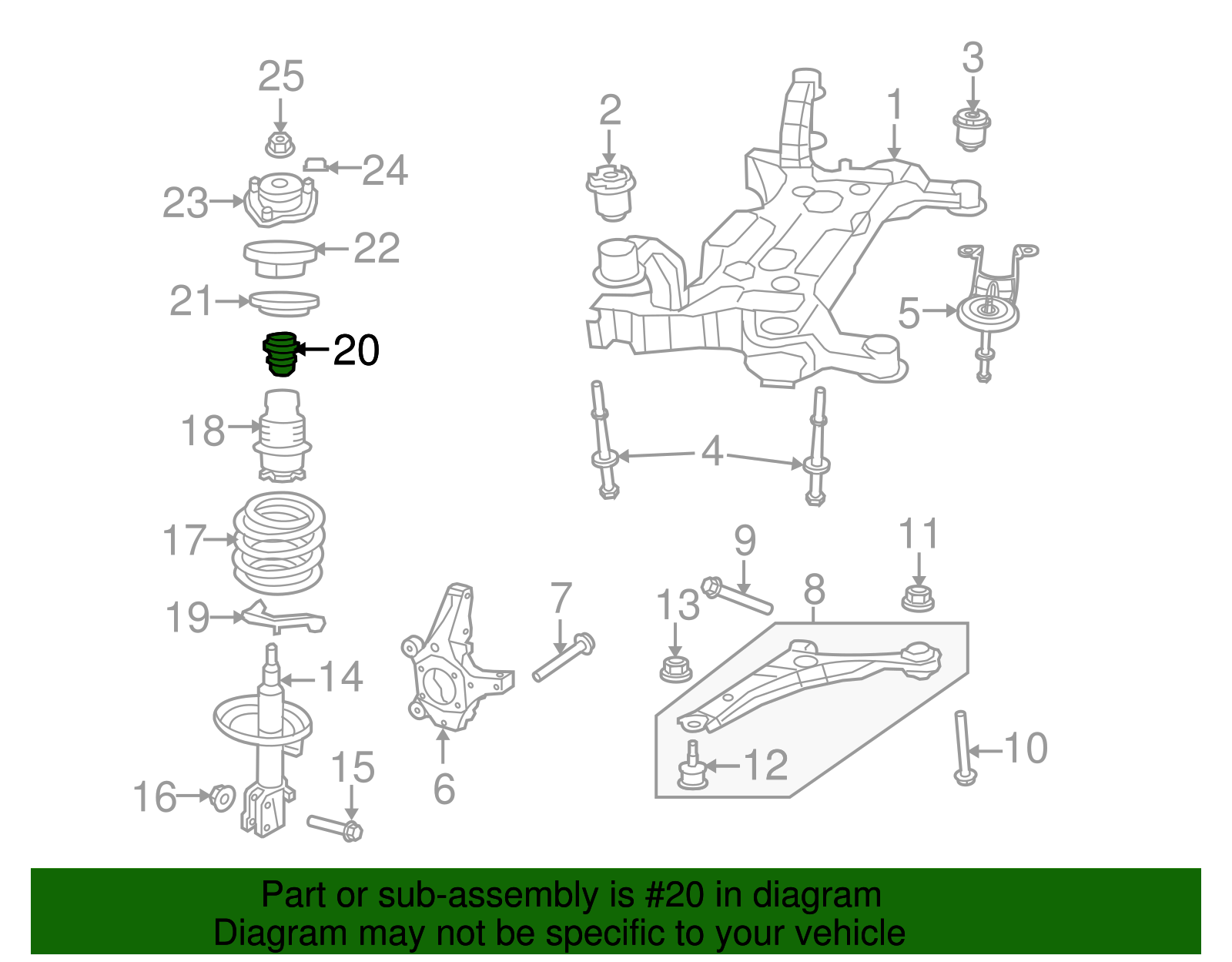 2009-2014 Volkswagen Routan Stop Bumper 7B0-412-303 | OEM Parts Online