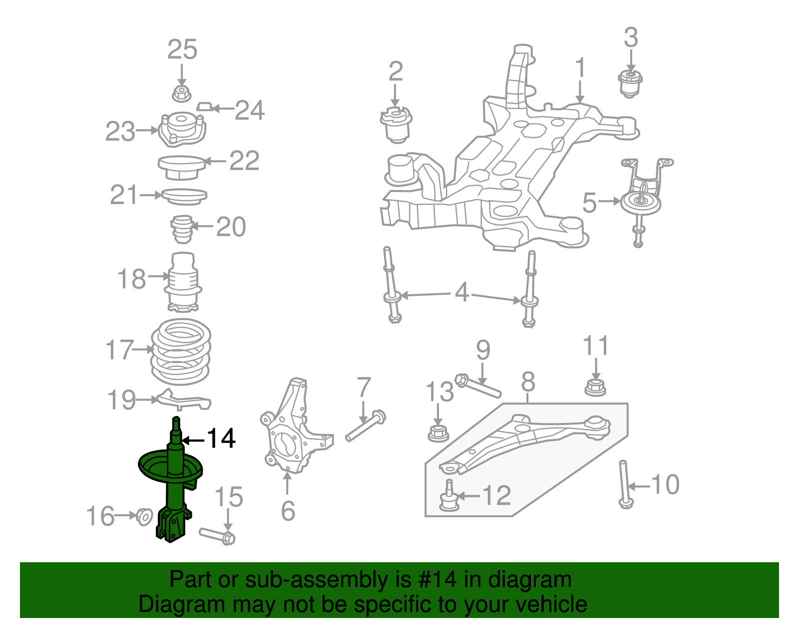 2011 Volkswagen Routan Strut 7B0-412-031-B | VW Direct Parts