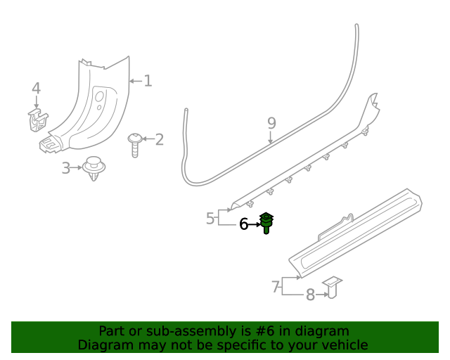 7147074343 - 2004-2023 BMW Door Sill Plate Clip (07-14-7-074-343) | BMW ...