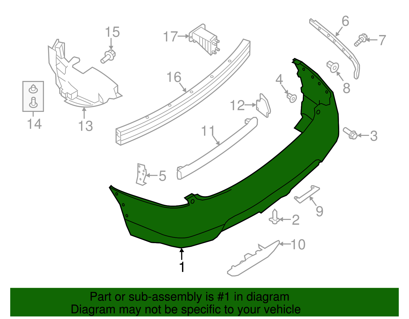 2014-2016 Nissan Rogue Bumper Cover 85022-9TA0H | Parts for Nissans