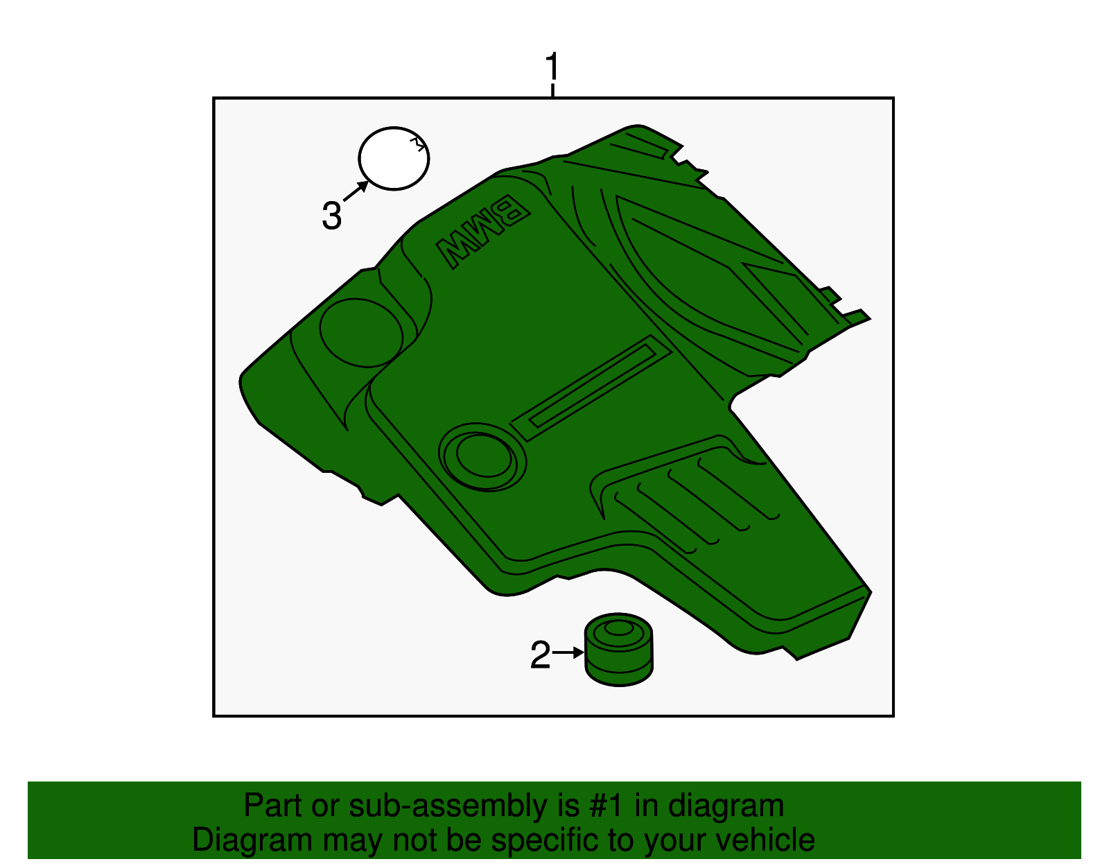 11127594344 - 2012 BMW Engine Cover (11-12-7-594-344) | BMW of South ...