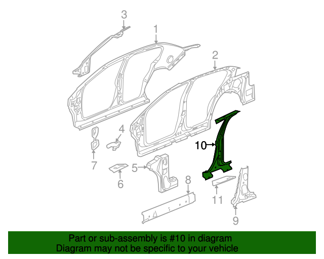 2005-2010 Chevrolet Cobalt Reinforcement 15263672 | GMPartsDirect.com