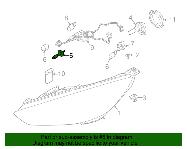 2002-2021 Ford High Beam Bulb BM5Z-13N021-A | TascaParts.com