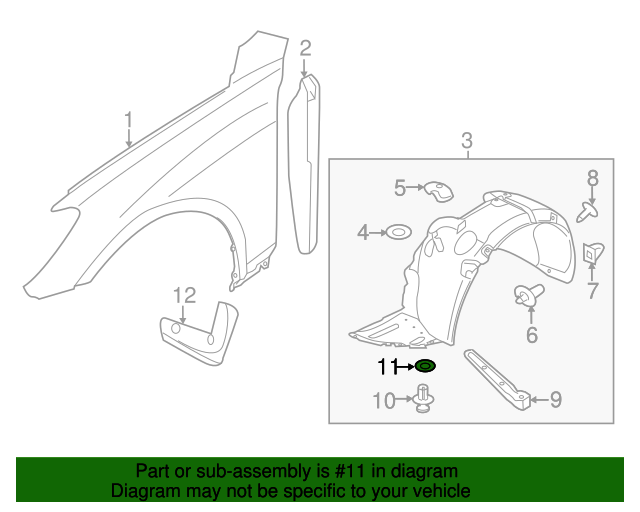 Fender Liner Washer - Hyundai (86450-36000)
