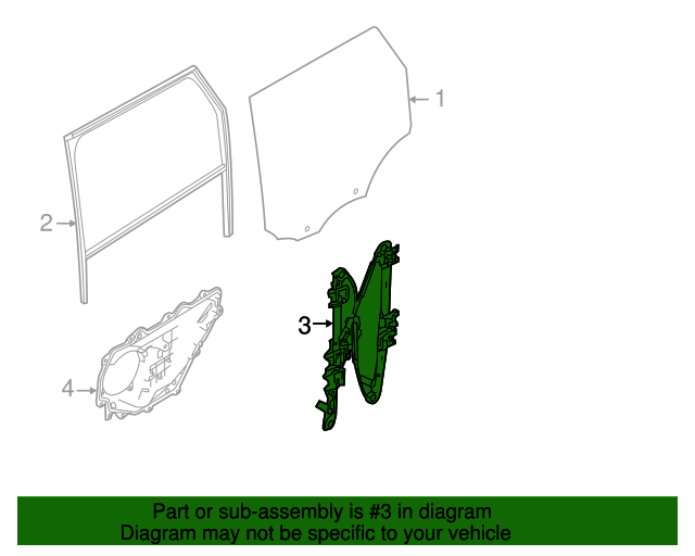 Genuine OEM Window Regulator Part# LR153956 Fits 2014-2022 Land Rover ...