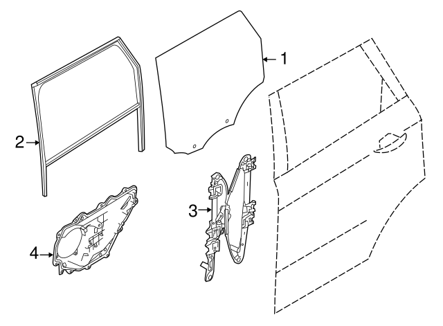 Genuine OEM Window Regulator Part# LR153956 Fits 2014-2022 Land Rover ...