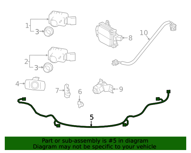 82114-0E190 - Parking Aid System Wiring Harness - 2020-2022 Lexus ...