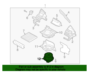 2012-2017 Hyundai Veloster Blower Motor 97111-2V000 | OEM Parts Online