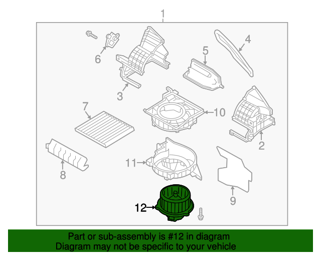2012-2017 Hyundai Veloster Blower Motor 97111-2V000 | OEM Parts Online