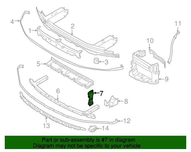 51117357179 - 2016-2021 BMW Lower Impact Bar Bracket (51-11-7-357-179 ...