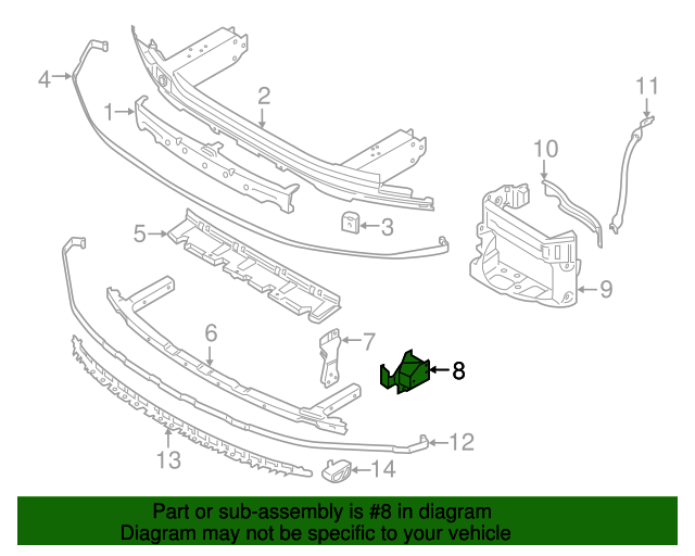 51117357216 - 2016-2024 BMW Lower Impact Bar Adapter (51-11-7-357-216 ...