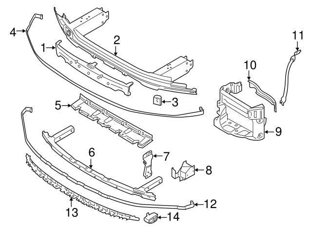 51117357179 - 2016-2021 BMW Lower Impact Bar Bracket (51-11-7-357-179 ...