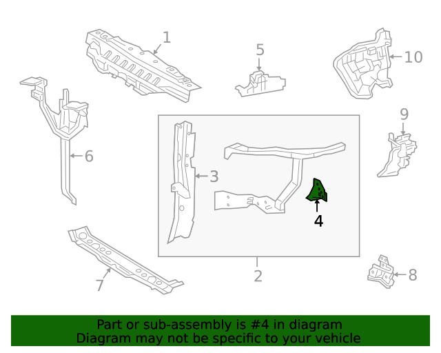 53258-0E050 - Fender Bracket 2020-2022 Lexus | AutoNation Parts