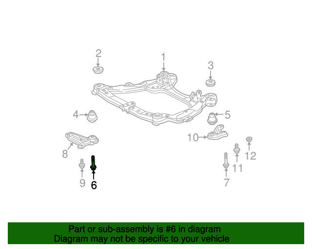 2001-2013 Toyota Highlander Engine Cradle Bolt 90080-11723 | Toyota ...