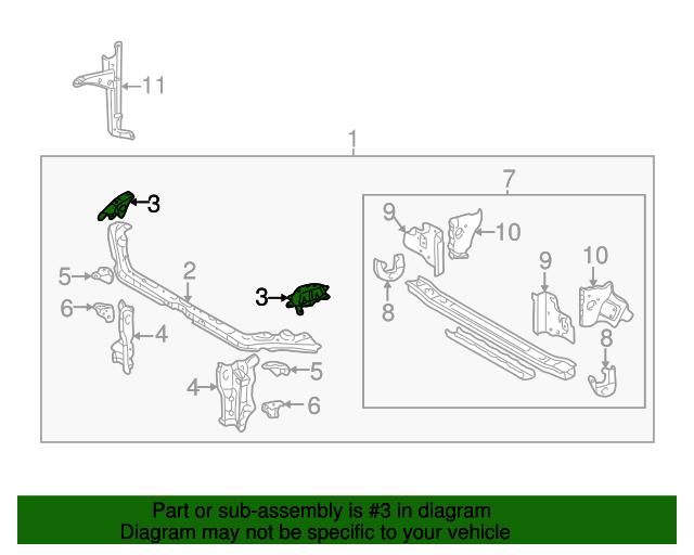 53785-02010 - Upper Tie Bar Gusset - 2003-2008 Toyota Matrix | OEM ...