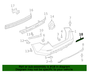 26560-8990B - Reflector Panel 2015-2024 Nissan | Nissan Parts ...