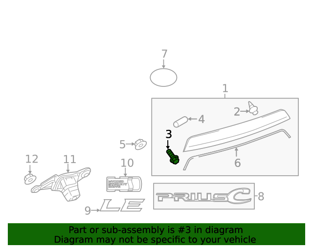 90109-06361 - Handle Panel Bolt 2004-2024 Toyota | Ourisman Toyota Parts