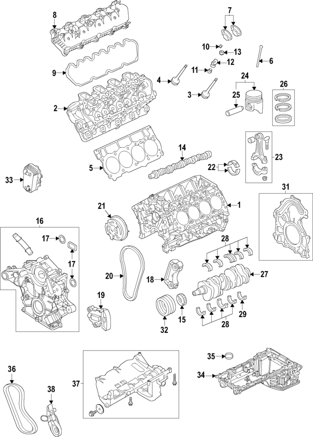 2020-2024 Ford Engine Timing Chain Tensioner LC3Z-6K254-B | OEM Parts ...