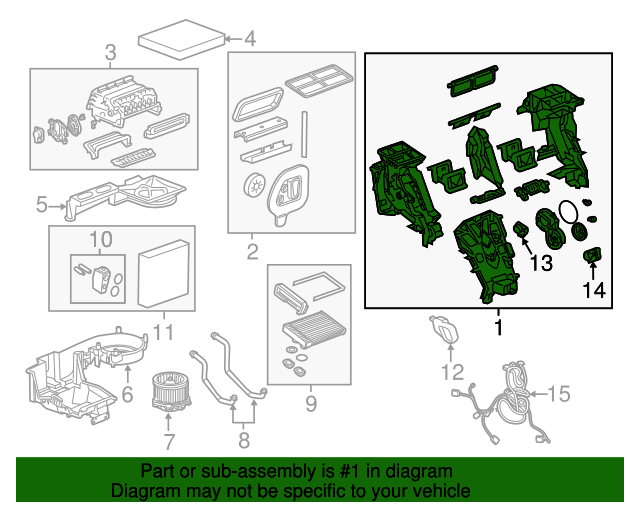 2016-2020 GM Air Conditioning Evaporator and Blower Case 23360884 ...