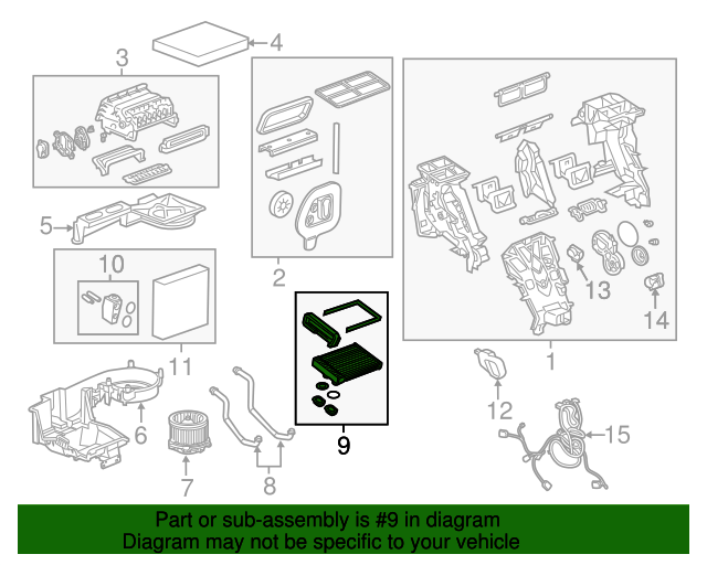 2016-2023 GM Heater Core Kit with Seals and Clamps 23176934 GM ...