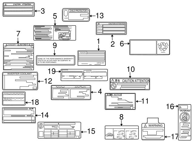 2010-2015 Toyota Tire Information Label 42661-47180 | Toyota Parts Center