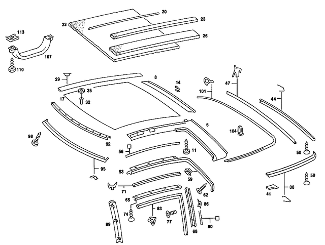 107-698-07-01 - Drip Rail 1973-1989 Mercedes-Benz | Mercedes-Benz USA Parts