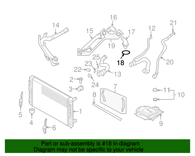 06B-121-119-C - Thermostat Unit O-Ring 2002-2010 Audi | Audi OEM Parts