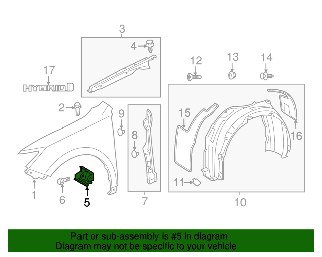 53804-33030 - Front Bracket - 2012-2014 Toyota Camry | OEM Genuine ...