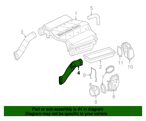 164-505-13-61 - Engine Air Intake Hose 2006-2012 Mercedes-Benz ...