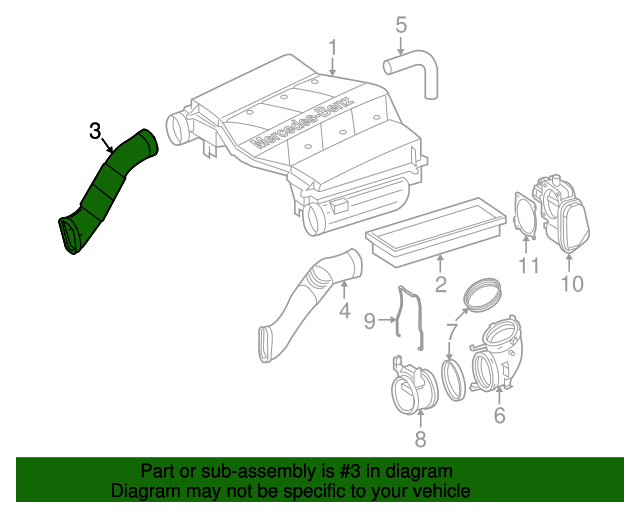 164-505-14-61 - Intake Pipe 2006-2012 Mercedes-Benz | Mercedes-Benz USA ...