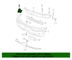 2002-2009 GM Passenger Side Front Bumper Fascia Bracket 15147254 GM ...