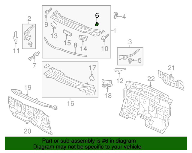 74206-TR0-A00 - Cap, Cowl Top - 2012-2015 Honda Civic | Honda Car Parts ...