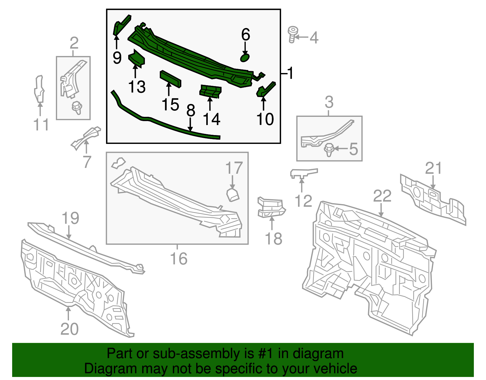 74219-TR6-A00 - 2012-2015 Honda Civic - Cowl Top Assembly (C) | Genuine ...